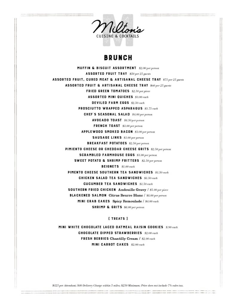 EVENTS | Miltons Cuisine